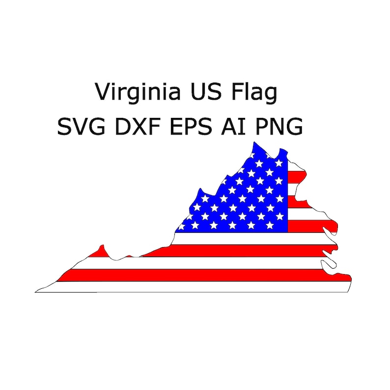 Virginia State SVG American Falag Outline DXF EPS Ai Png Cricut Laser ...