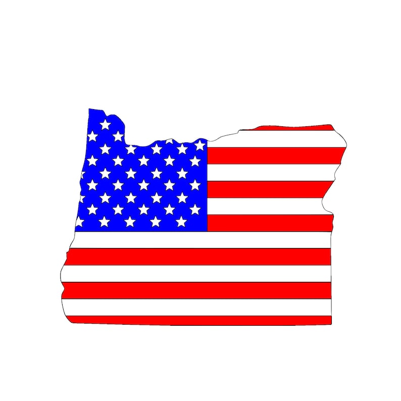 Oregon State SVG American Falag Outline DXF EPS Ai Png Cricut Laser Cut ...