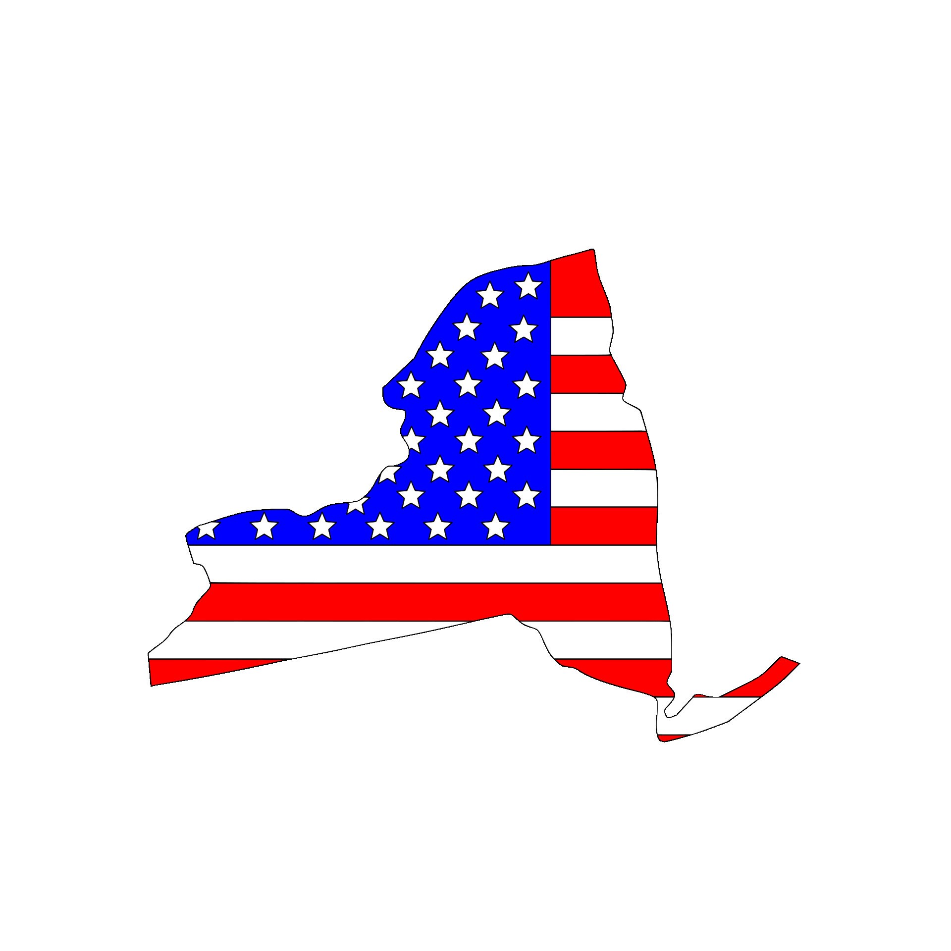 New York State SVG American Flag Outline DXF EPS Ai Png Cricut Laser ...