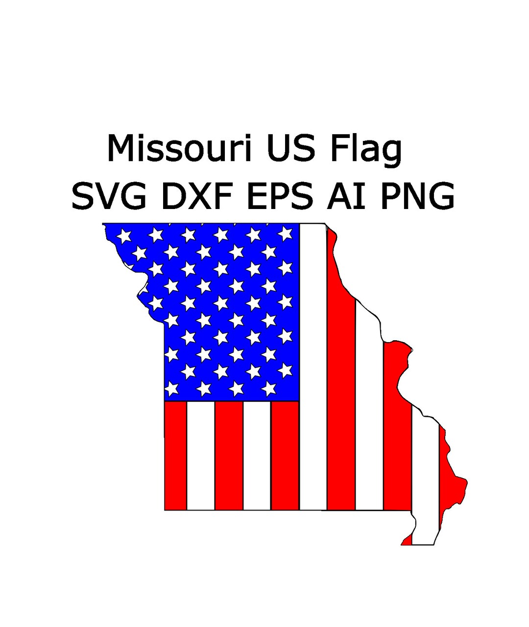 Missouri State SVG American Flag Outline DXF EPS Ai Png Cricut Cnc ...