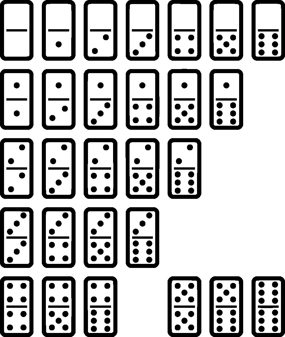 28 Domino Tile Set SVG DXF EPS Png File Template Vector Graphic Laser ...