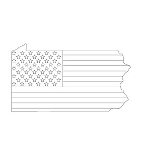Pennsylvania State SVG American Flag Outline DXF EPS Ai Png Cricut ...