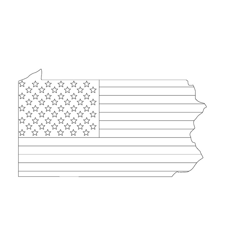 Pennsylvania State SVG American Flag Outline DXF EPS Ai Png Cricut ...