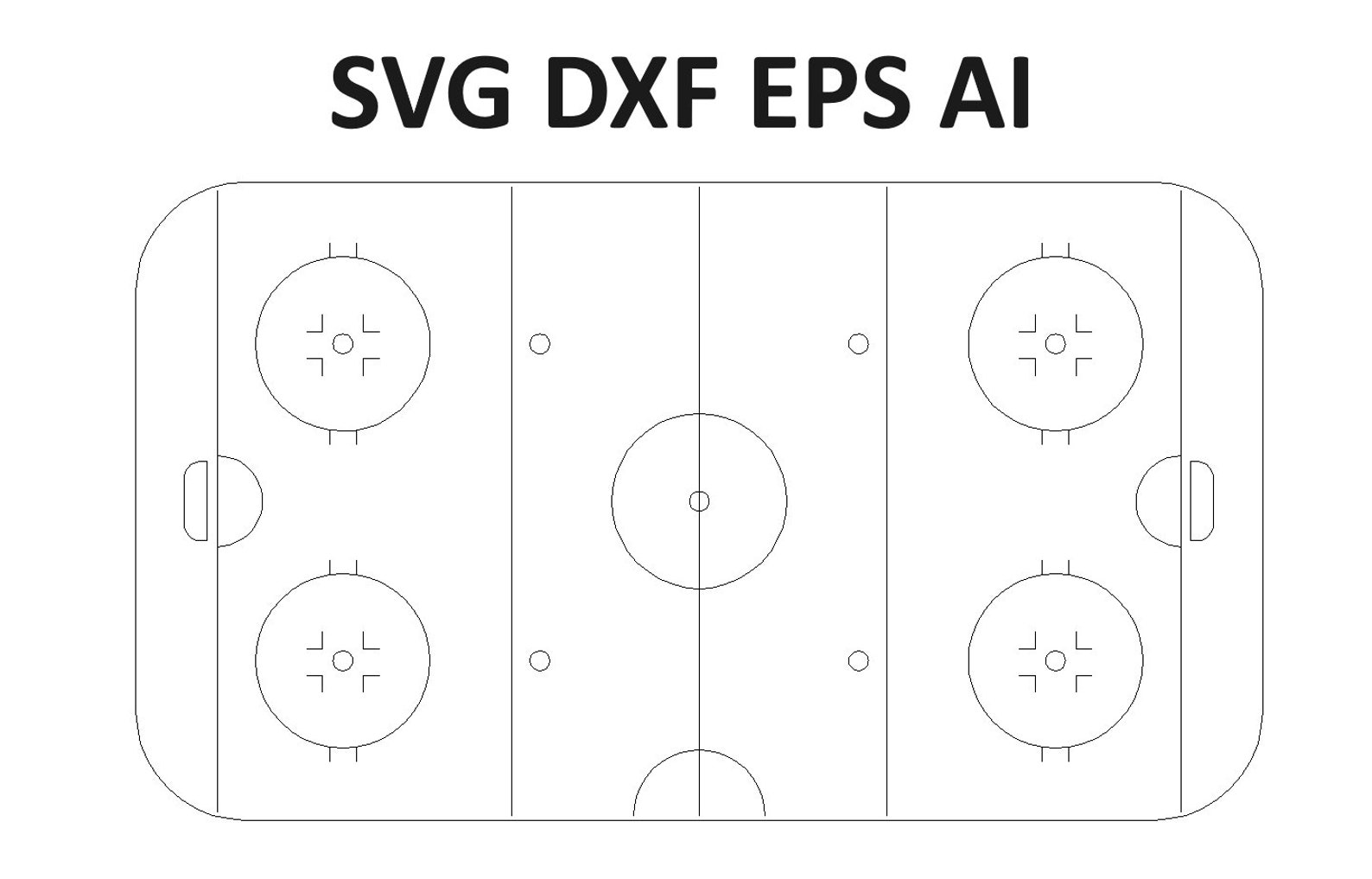 Ice Hockey Rink SVG DXF EPS Files Instant Download for Arts and Crafts ...