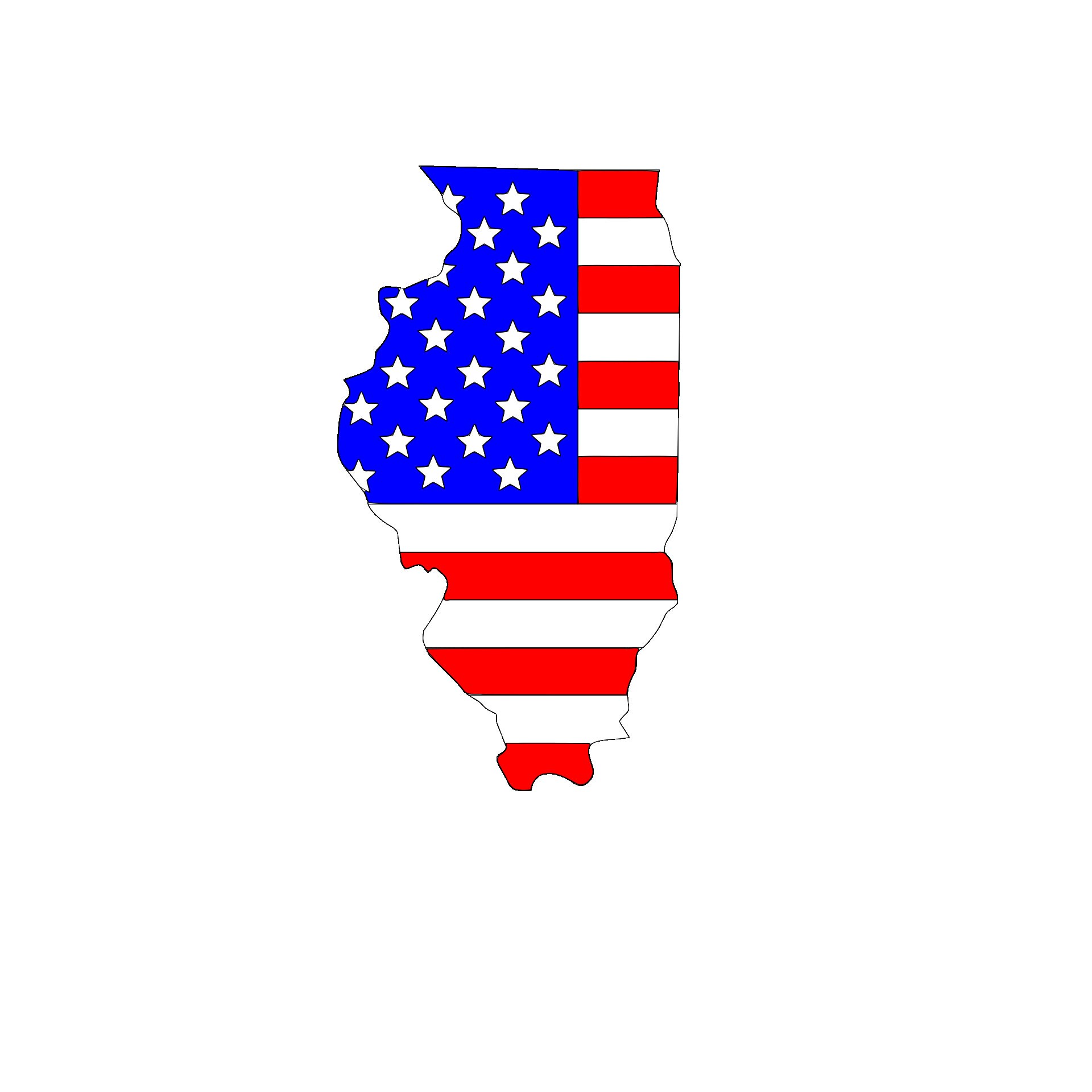 Illinois State SVG American Flag Outline DXF EPS Ai Png Cricut Laser ...