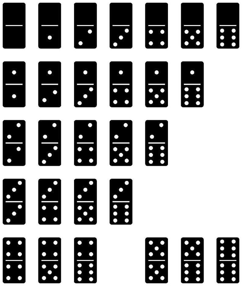 28 Domino Tile Set SVG DXF EPS Png File Template Vector Graphic Laser ...