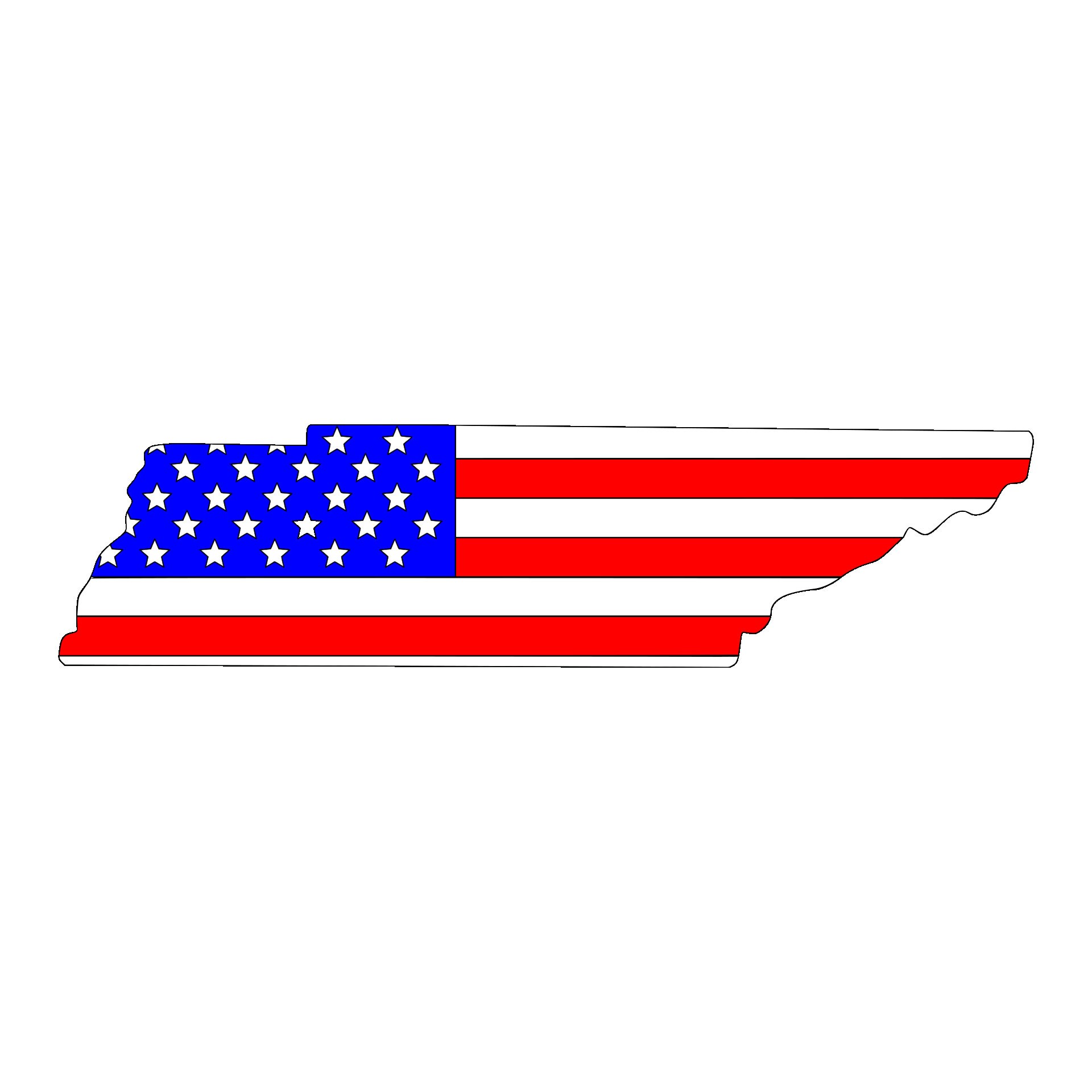 Tennessee State SVG American Flag Outline DXF EPS Ai Png Cricut Cnc ...