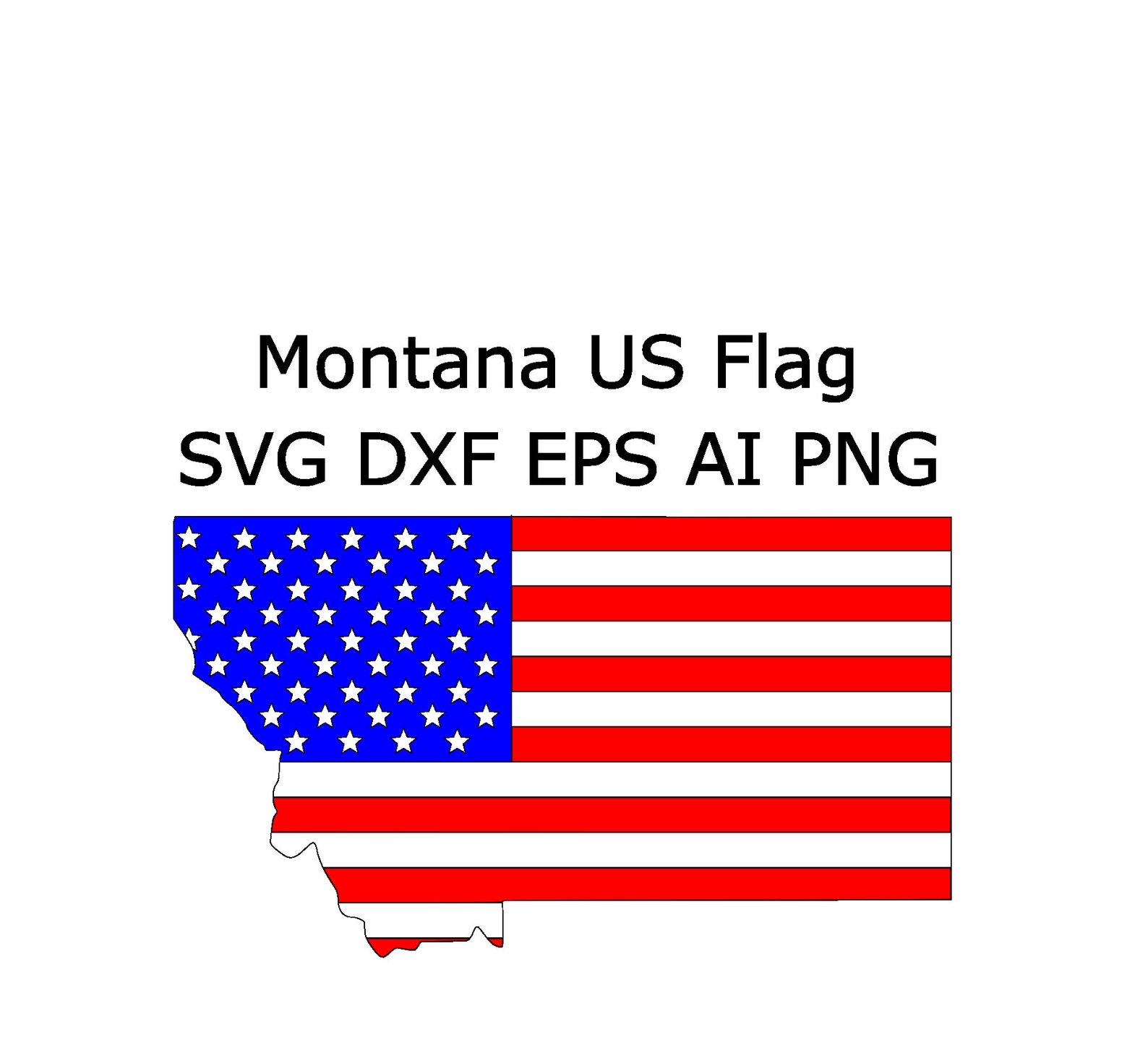 Montana State SVG American Flag Outline DXF EPS Ai Png Cricut Cnc Laser ...
