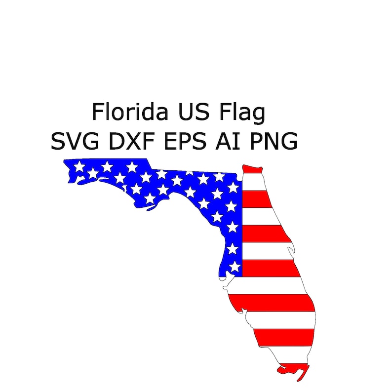 Florida State SVG American Falag Outline DXF EPS Ai Png Cricut Laser ...