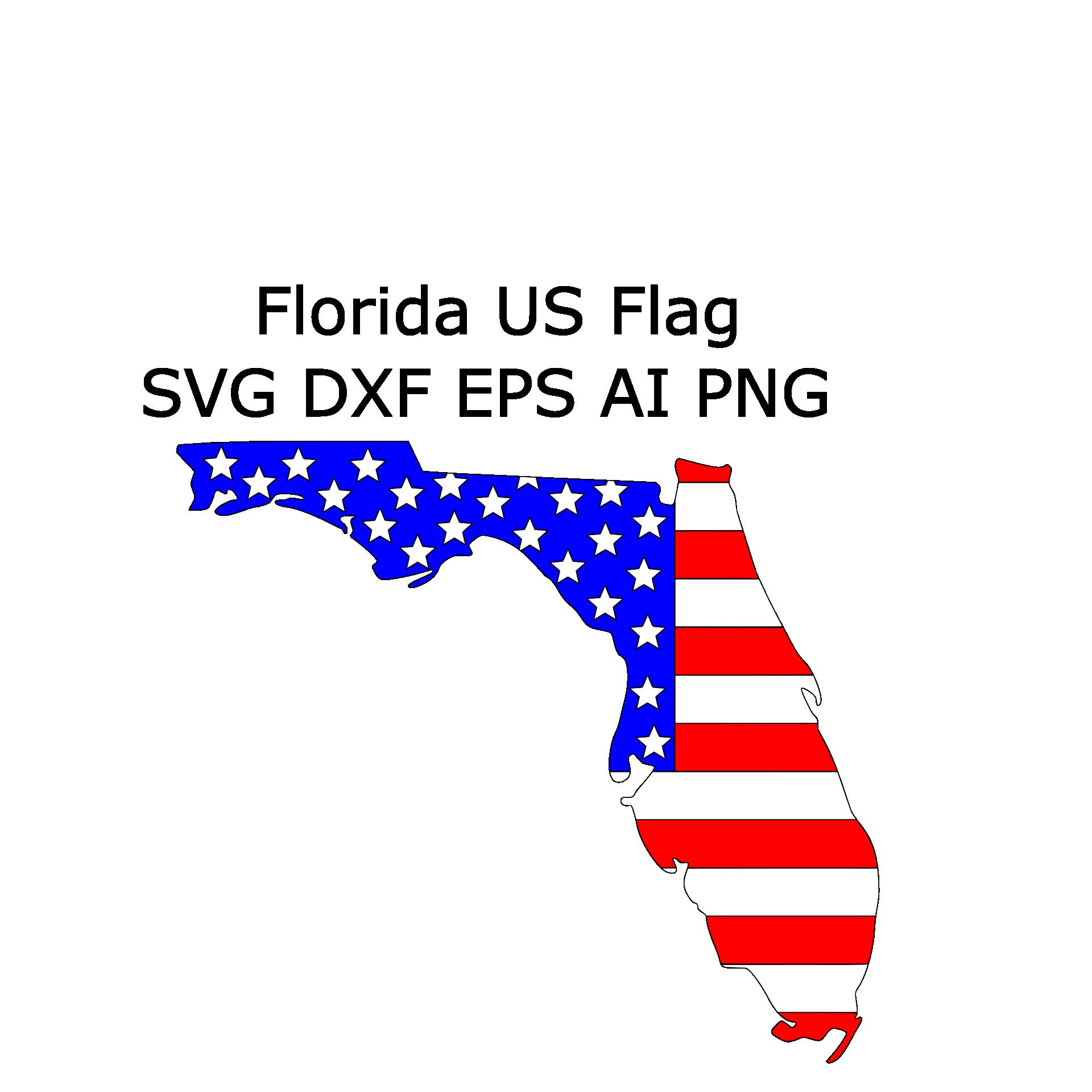 Florida State SVG American Falag Outline DXF EPS Ai Png Cricut Laser ...
