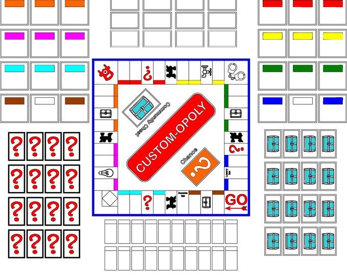 Monopoly SVG DXF PDF Eps Ai Files Blank Template Board Game Cnc Laser ...