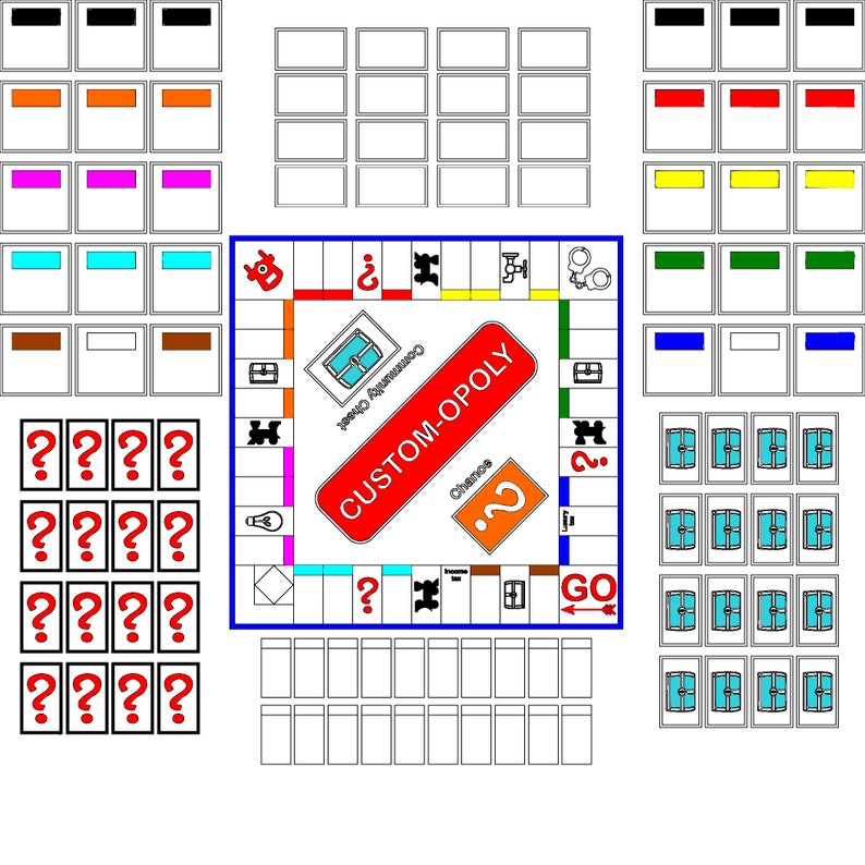 Monopoly SVG DXF PDF Eps Ai Files Blank Template Board Game Cnc Laser ...