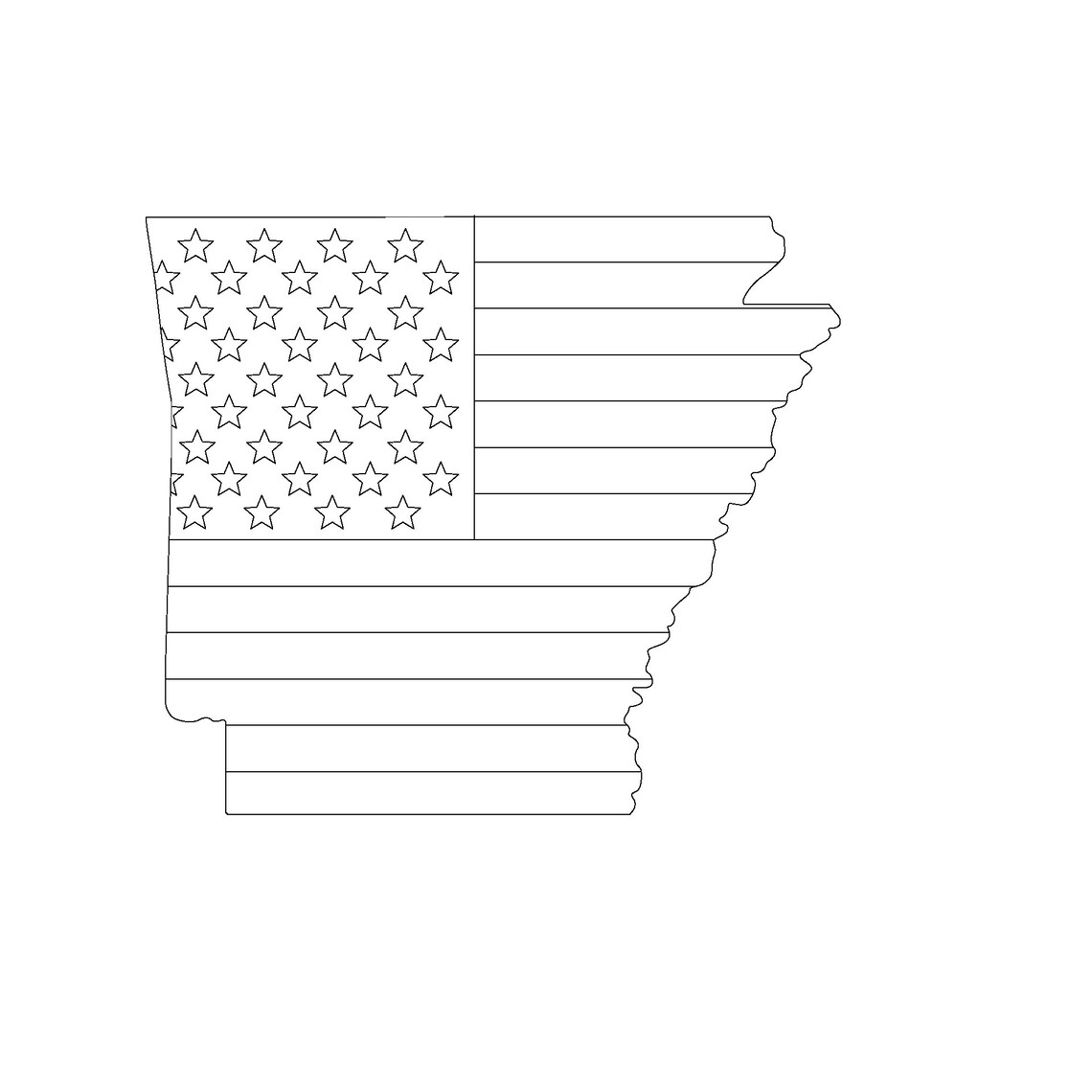 Arkansas State SVG American Flag Outline DXF EPS Ai Png Cricut Cnc ...