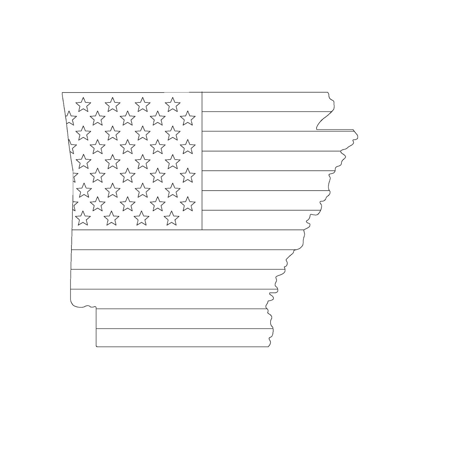 Arkansas State SVG American Flag Outline DXF EPS Ai Png Cricut Cnc ...