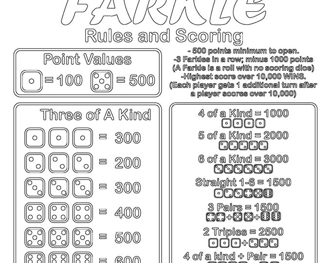 Farkle Dice Game SVG DXF Ai Png Pdf Instant Download Files Family Game ...