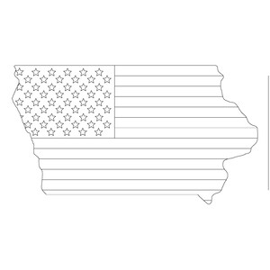 Iowa State Map SVG Cut File Outline American Flag DXF PNG Cricut, Cnc ...