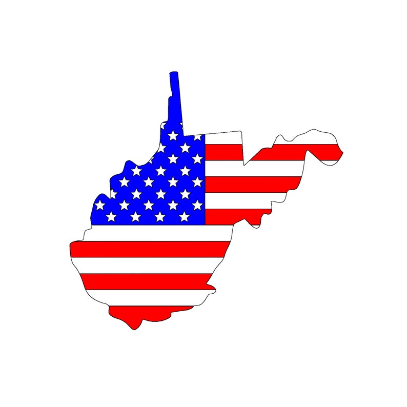 West Virginia State SVG American Flag Outline DXF EPS Ai Png Cricut Cnc ...