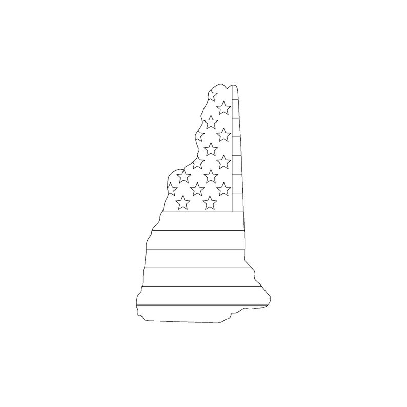 New Hampshire State SVG American Flag Outline DXF EPS Ai Png Cricut ...