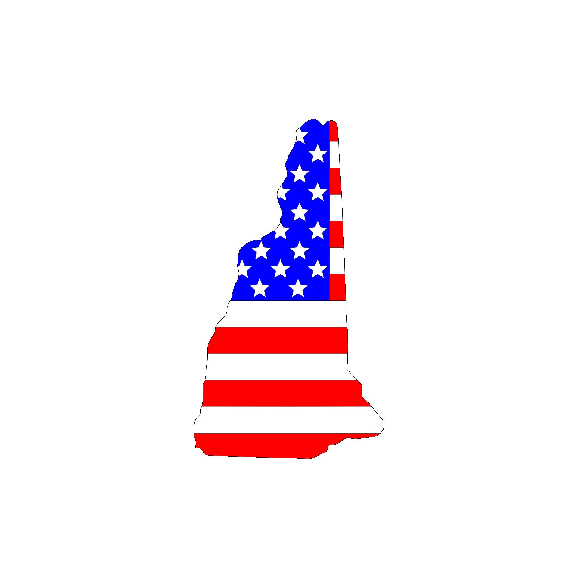 New Hampshire State SVG American Flag Outline DXF EPS Ai Png Cricut ...
