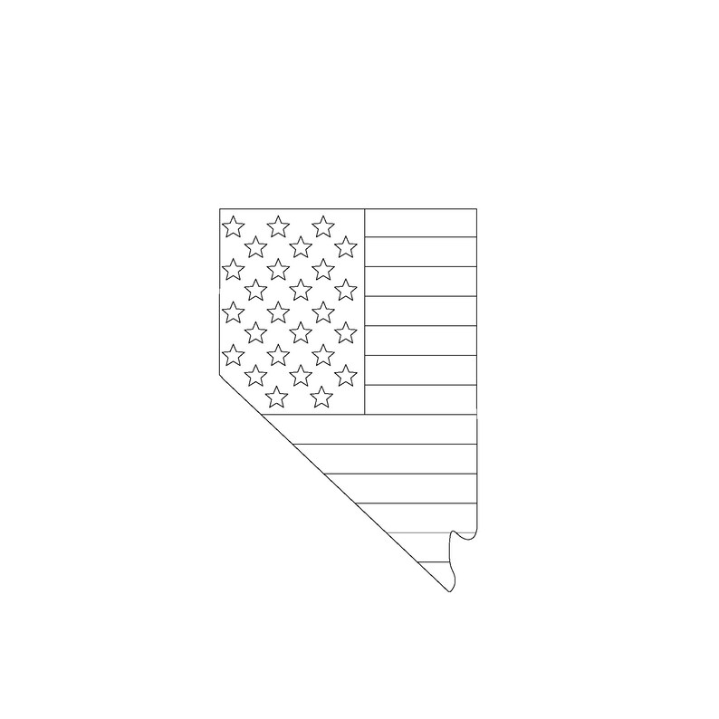 Nevada State SVG American Flag Outline DXF EPS Ai Png Cricut Laser Cut ...