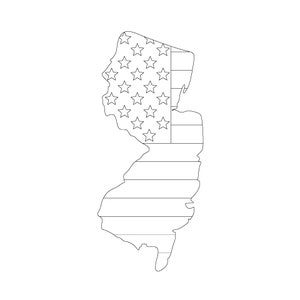 New Jersey State SVG American Flag Outline DXF EPS Ai Png Cricut Laser ...