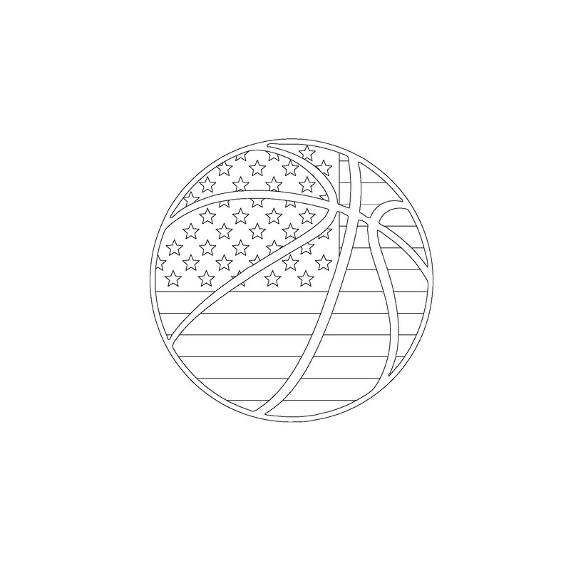 Basketball U.S. Flag SVG PNG Instant Download Dxf Ai Cut File Tumbler ...