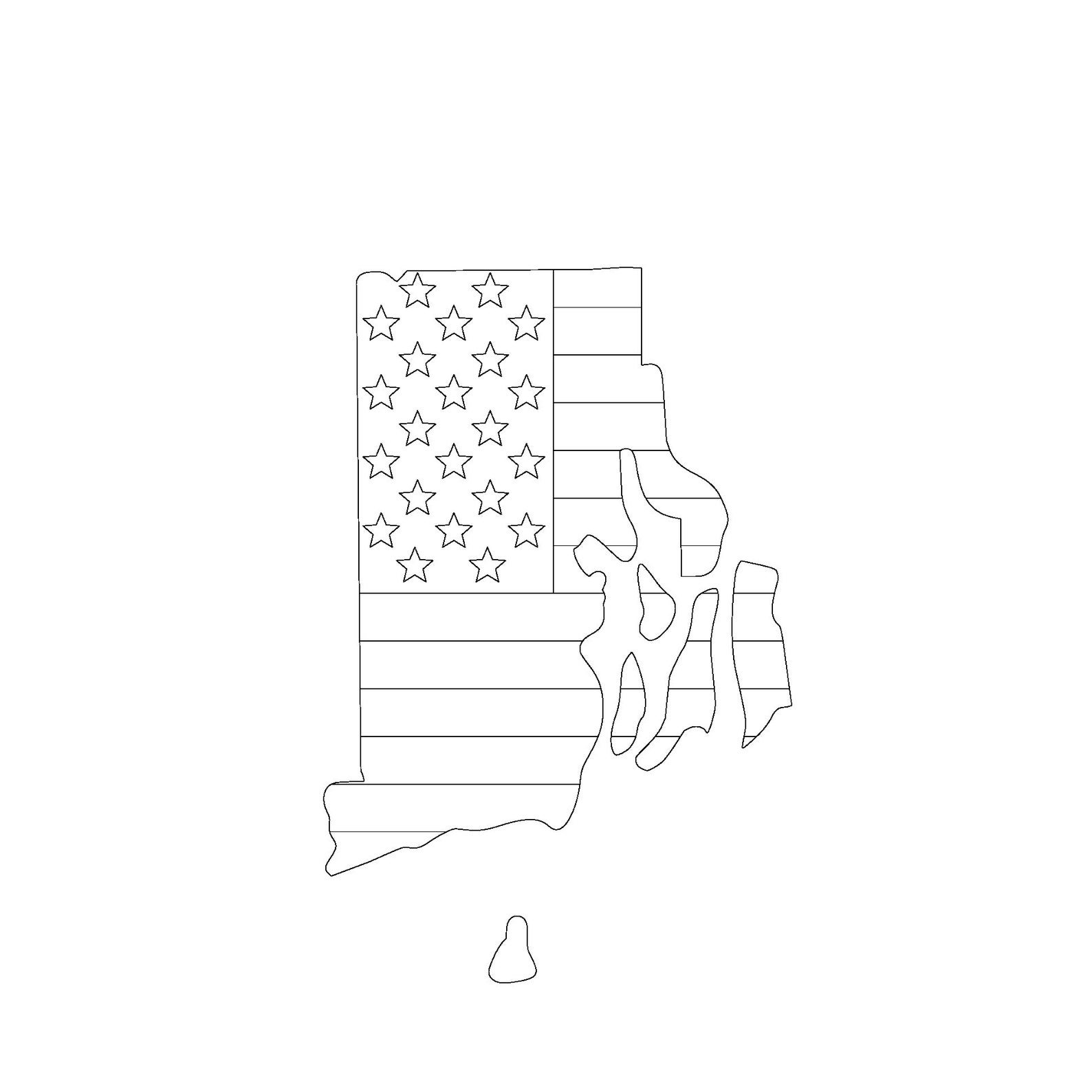 Rhode Island State SVG American Flag Outline DXF EPS Ai Png Cricut ...