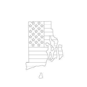 Rhode Island State SVG American Flag Outline DXF EPS Ai Png Cricut ...