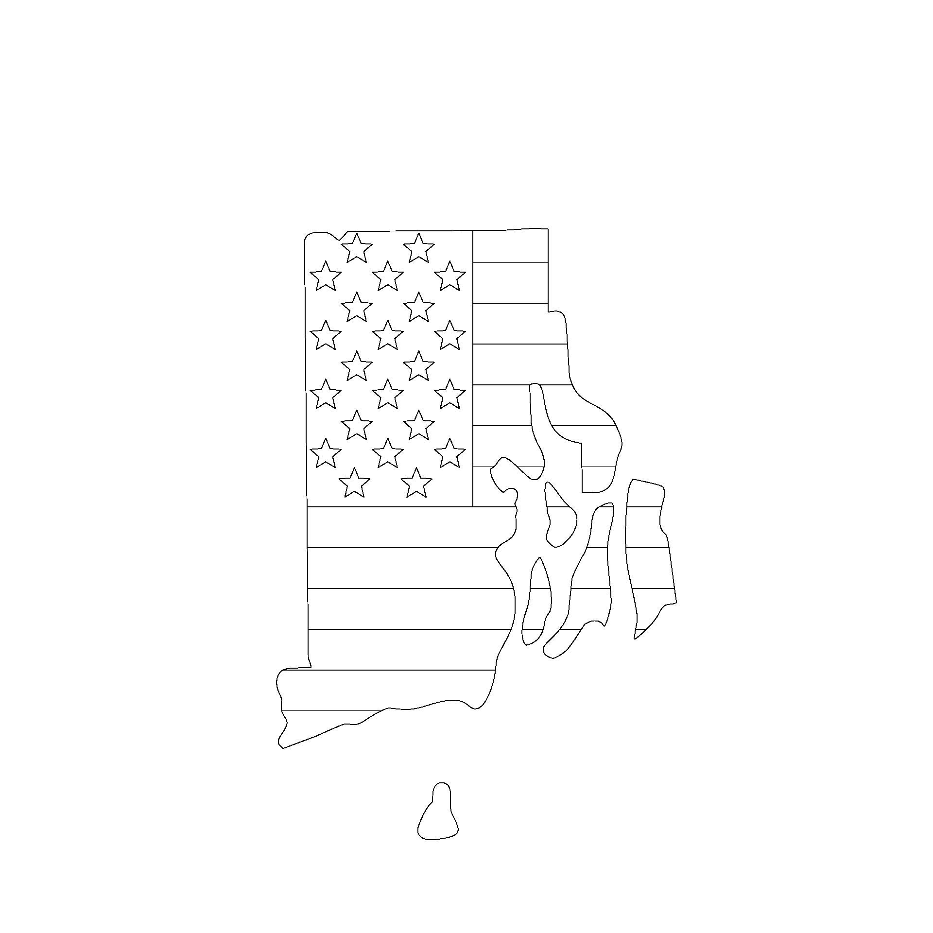Rhode Island State SVG American Flag Outline DXF EPS Ai Png Cricut ...