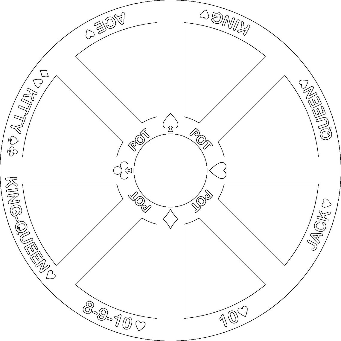 Rummoli Tripoley Rummy Board Plans Instant Download CNC Laser Template ...