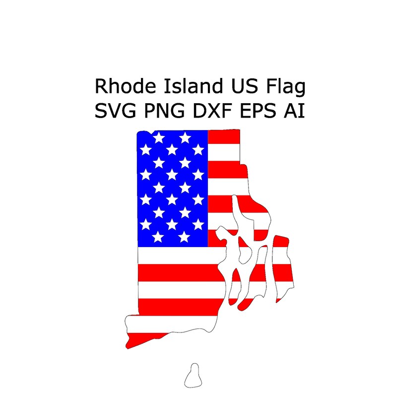 Rhode Island State SVG American Flag Outline DXF EPS Ai Png Cricut ...