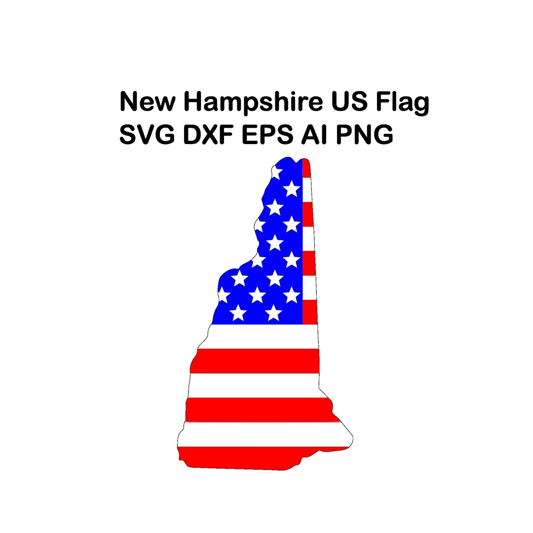 New Hampshire State SVG American Flag Outline DXF EPS Ai Png Cricut ...