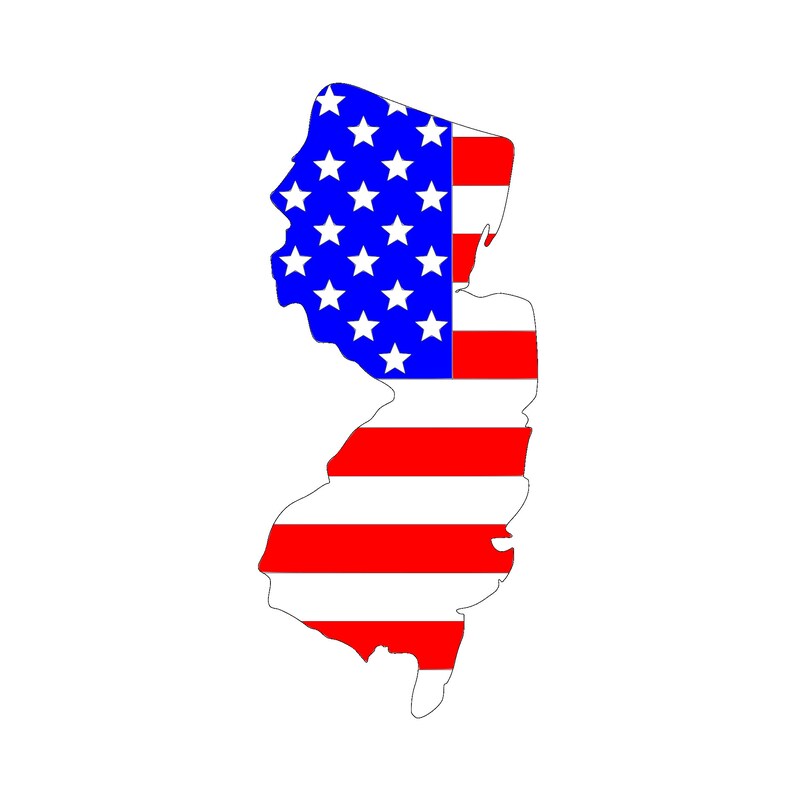 New Jersey State SVG American Flag Outline DXF EPS Ai Png Cricut Laser ...