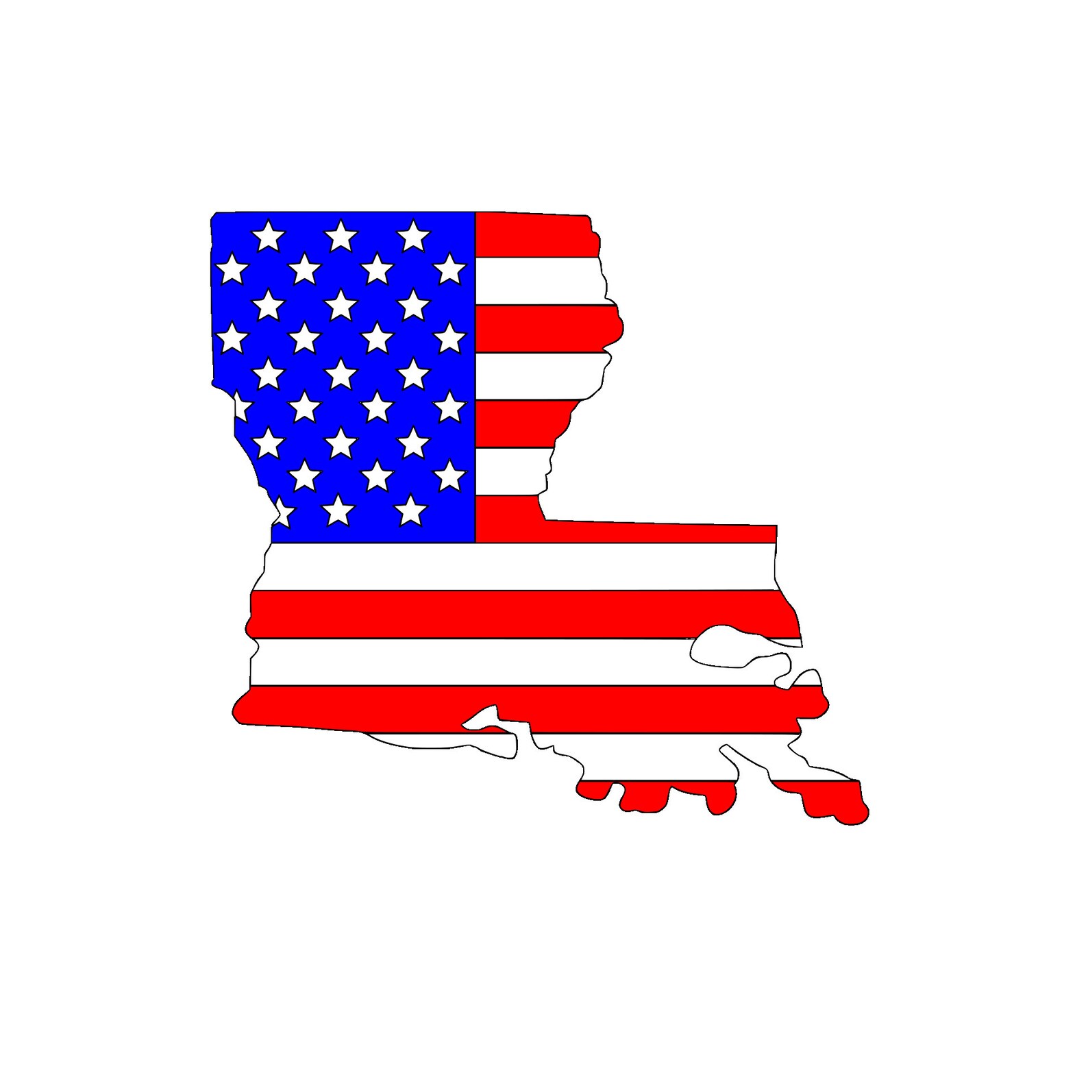Louisiana State SVG American Flag Outline DXF EPS Ai Png Cricut Laser ...