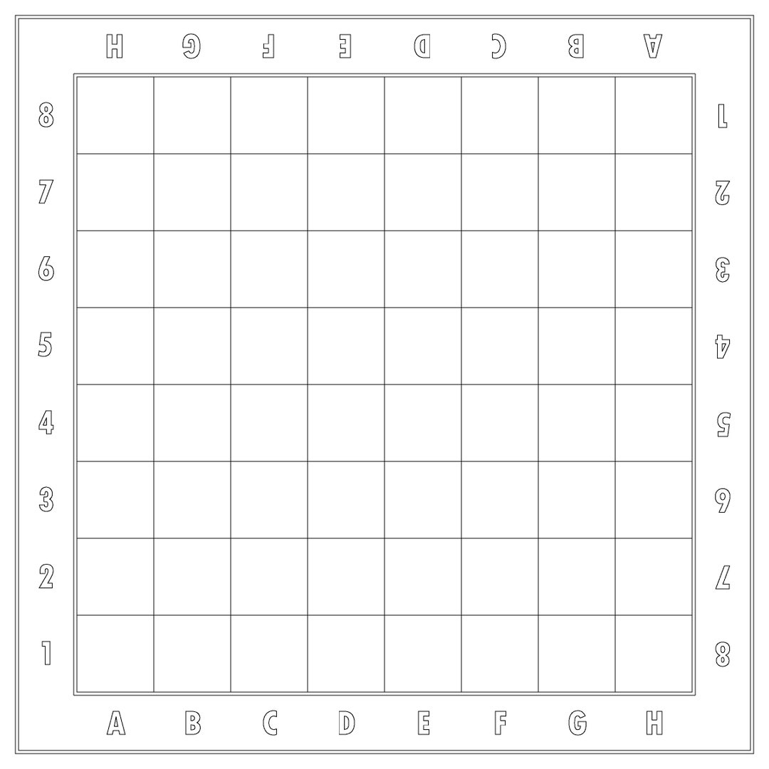 Chess Board Design Digital Set SVG & PNG Formats Instant Download Lettered and Numbered ...