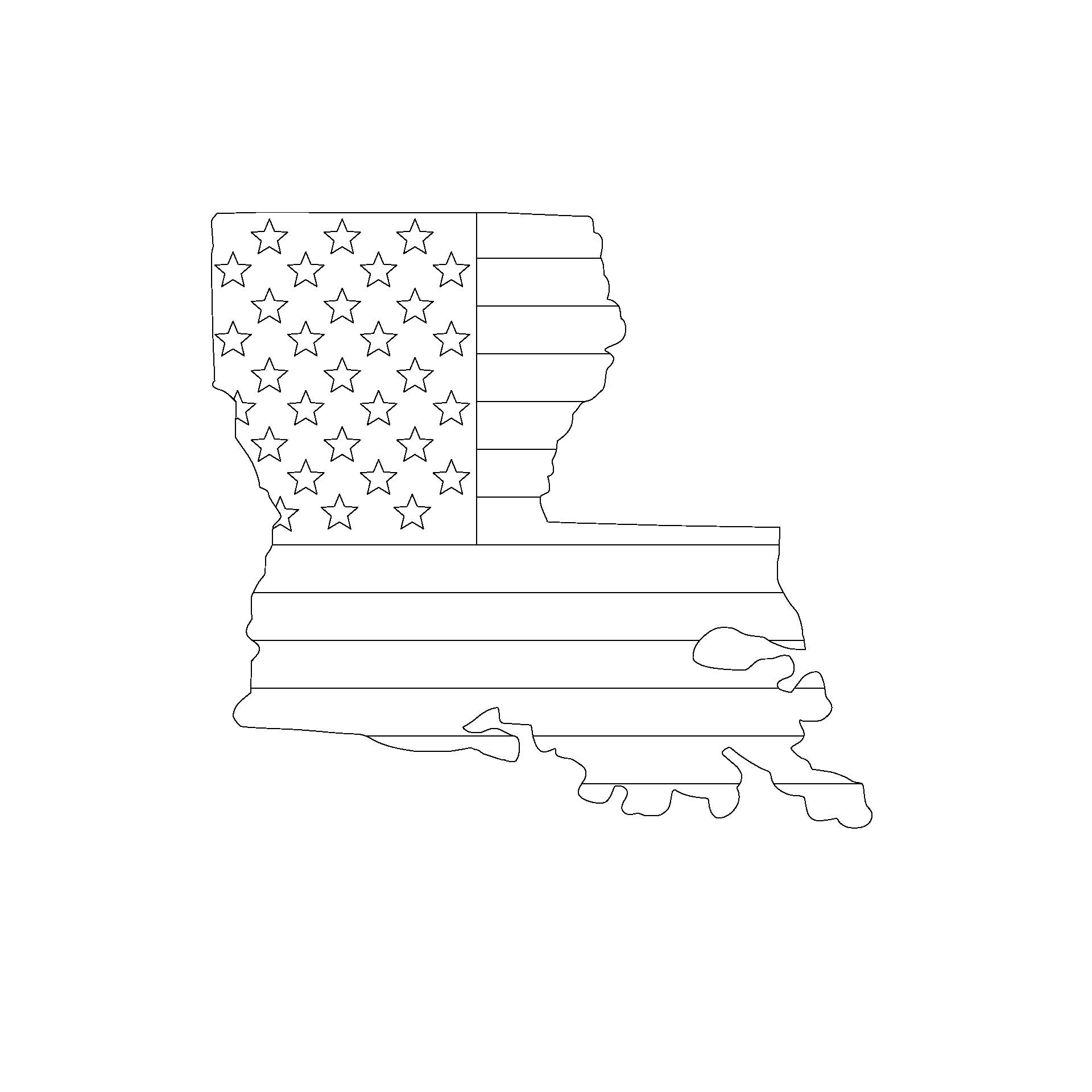 Louisiana State SVG American Flag Outline DXF EPS Ai Png Cricut Laser ...