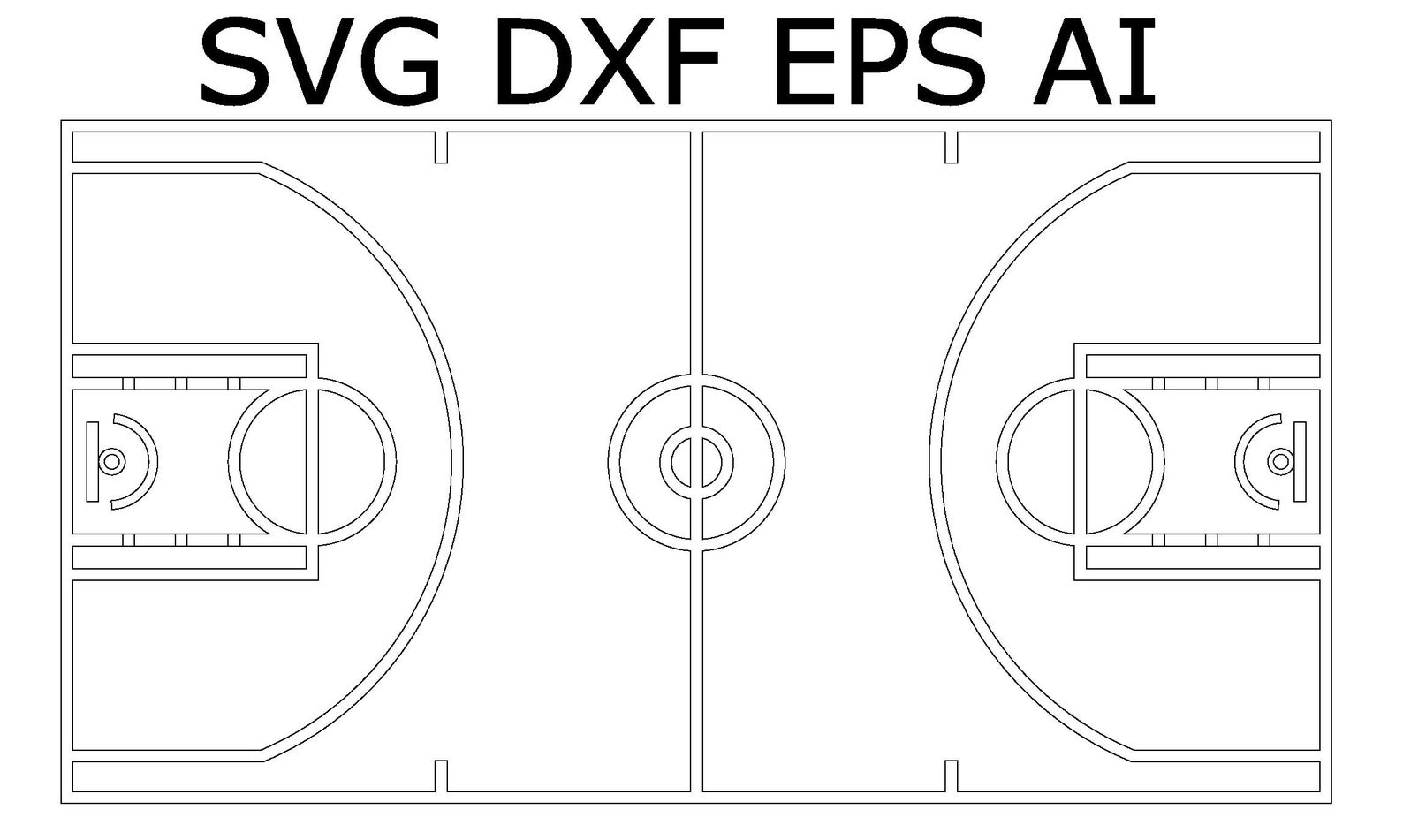 Basketball Court SVG Files Basketball Cut Files Basketball Court ...
