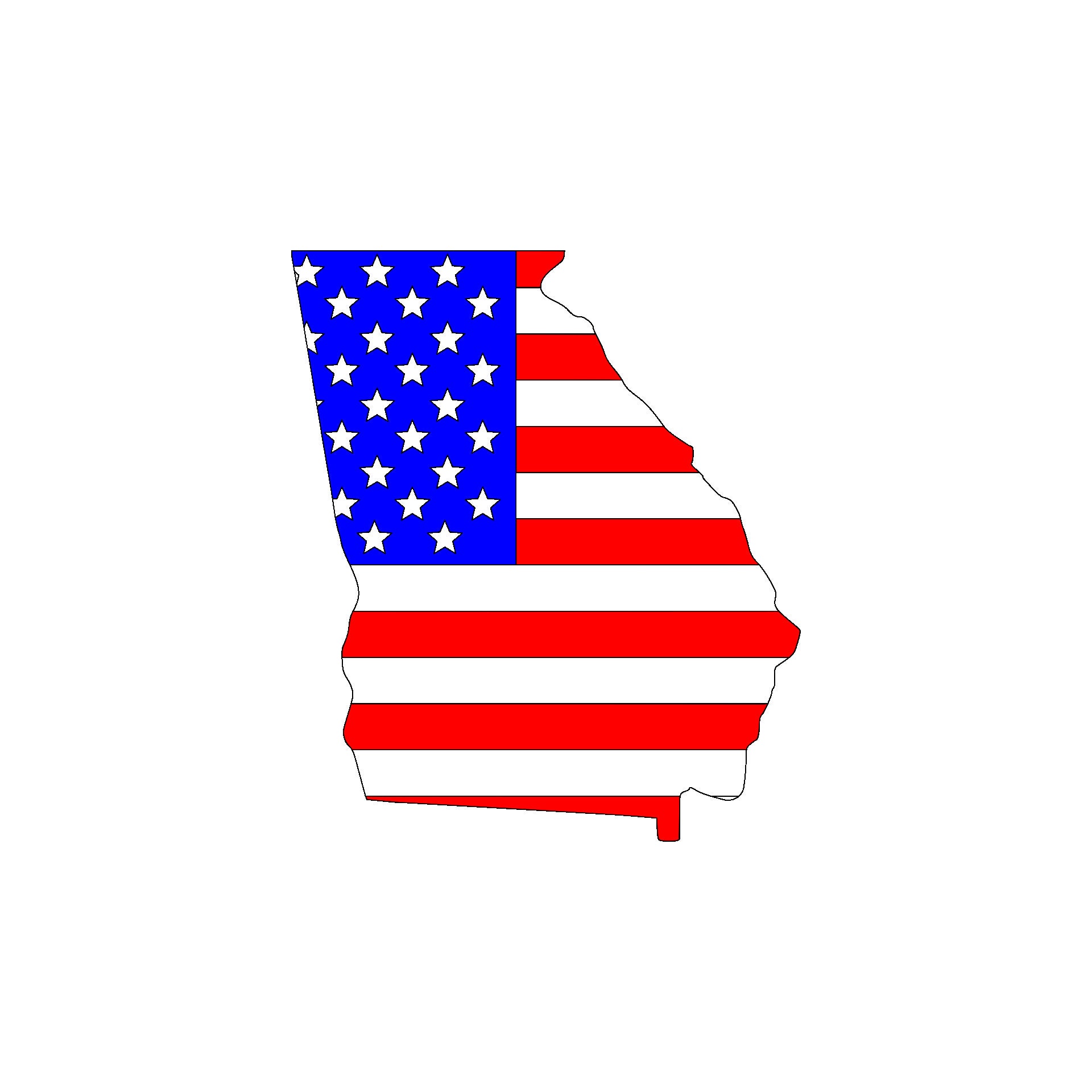 Georgia State SVG American Flag Outline DXF EPS Ai Png Cricut Cnc Laser ...