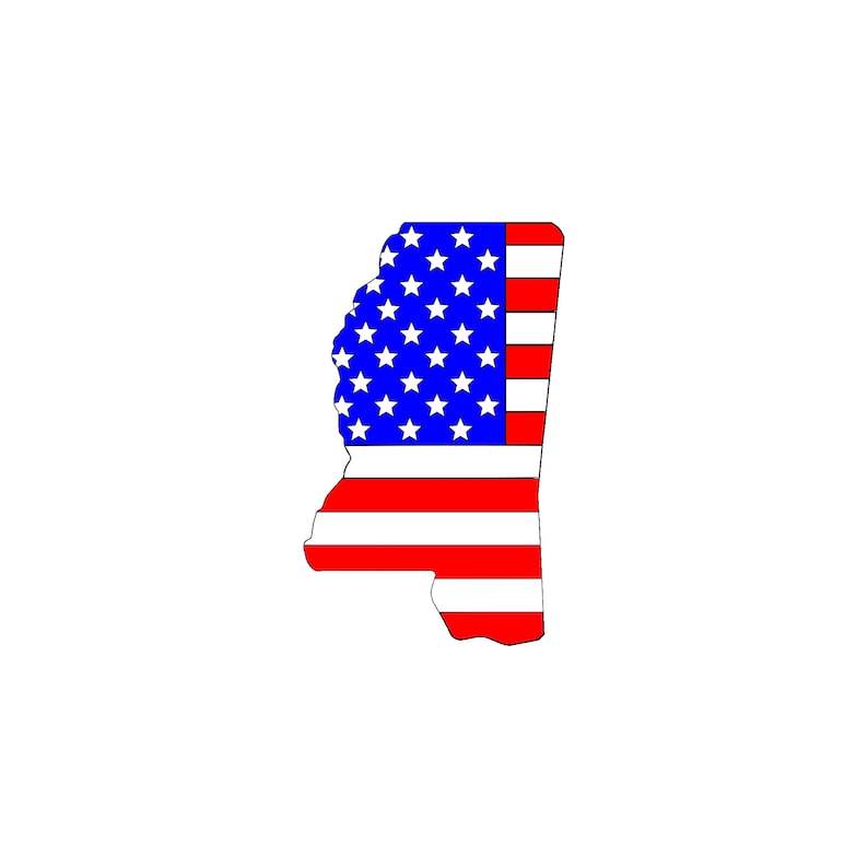 Mississippi State SVG American Flag Outline DXF EPS Ai Png Cricut Laser ...