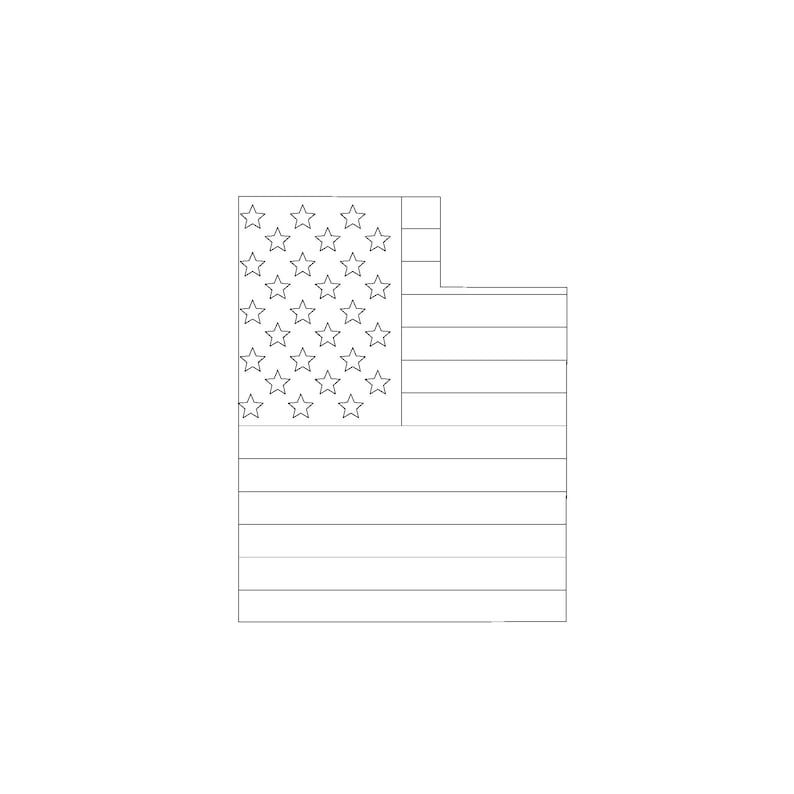 Utah State SVG American Flag Outline DXF EPS Ai Png Cricut Laser Utah ...