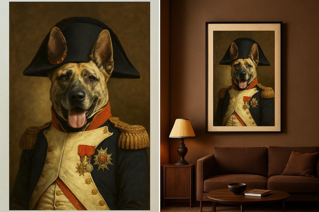 Custom Napoleon Pet Portrait | Realistic Digital Illustration of Dogs ...