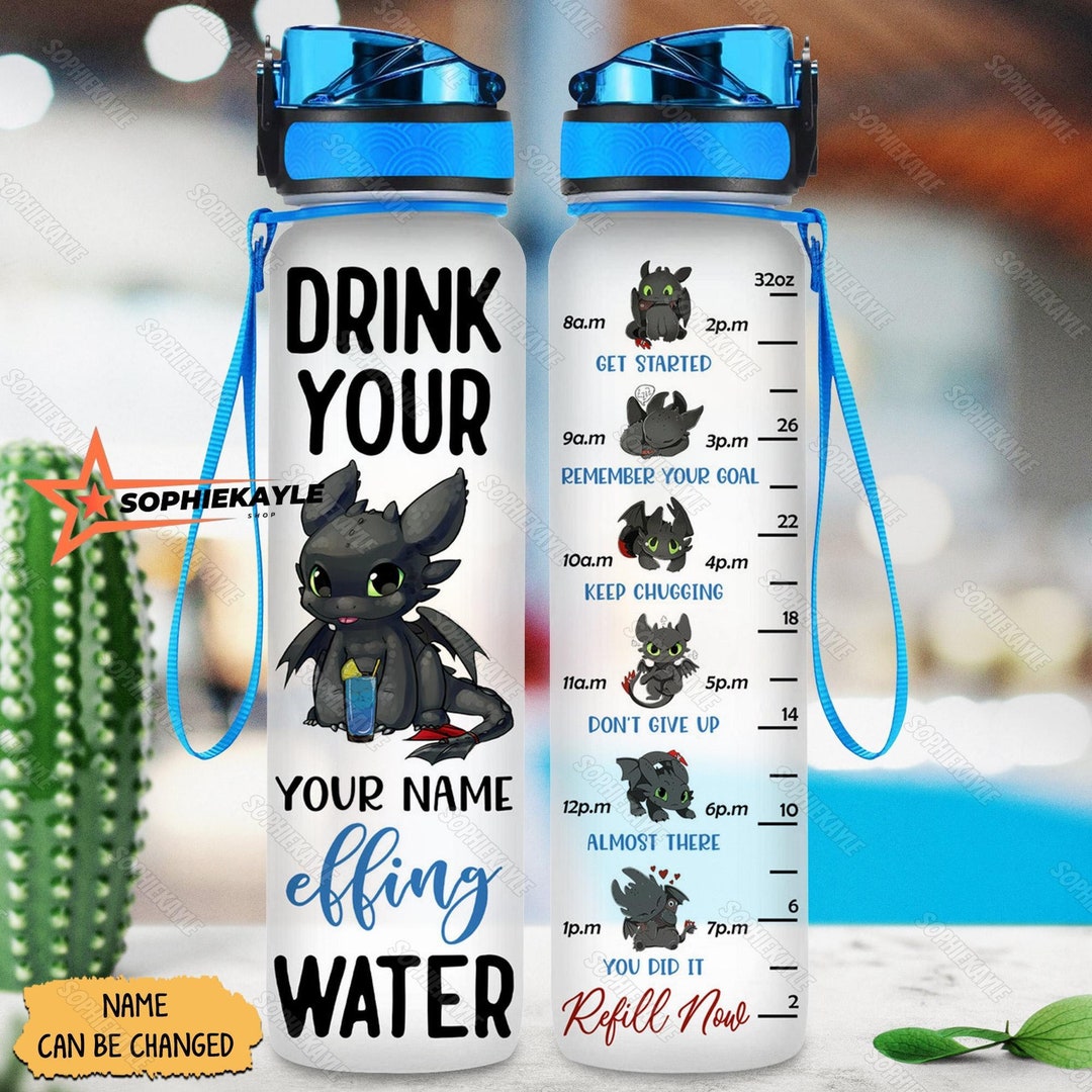 Toothless Water Track Bottle, Cute Dragon Water Bottle, Personalized ...