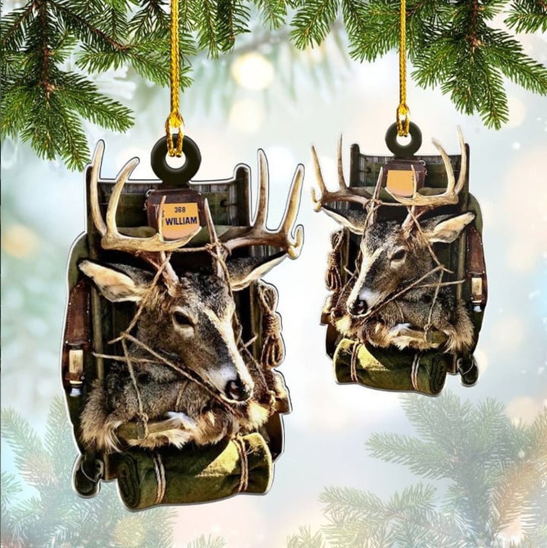 Personalized Deer Hunting Ornament for Christmas, Acrylic Ornament for ...