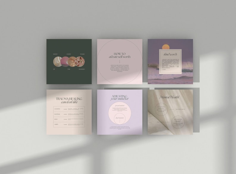 Mental Health Coach Kit Psychology Feed Instagram Template Therapist ...