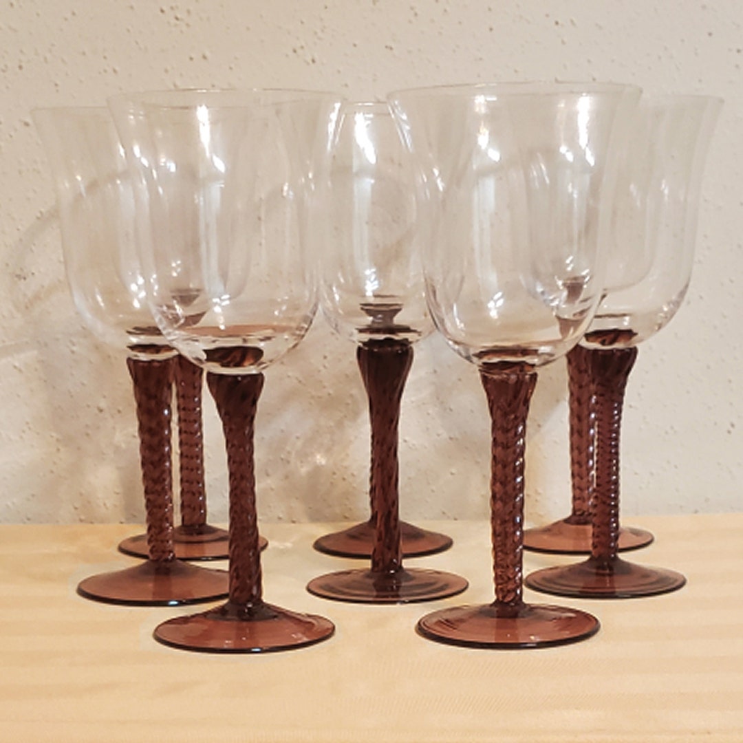 Rare Crystal Amethyst Twisted Stemware - Etsy