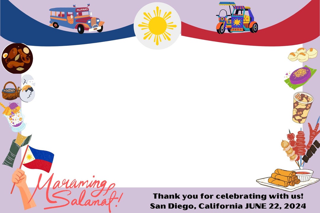 Photobooth Template Filipino Party Includes 4x6" Template - Etsy