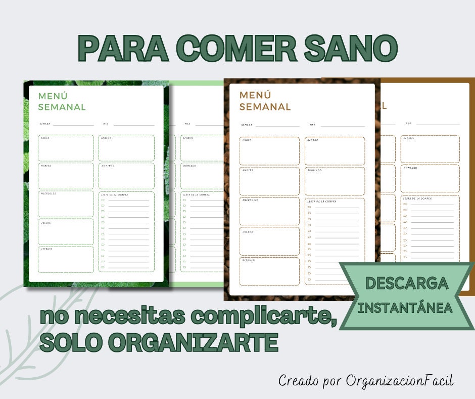 SPANISH MEAL PLAN Template for Busy People. Easy Meal Planning ...