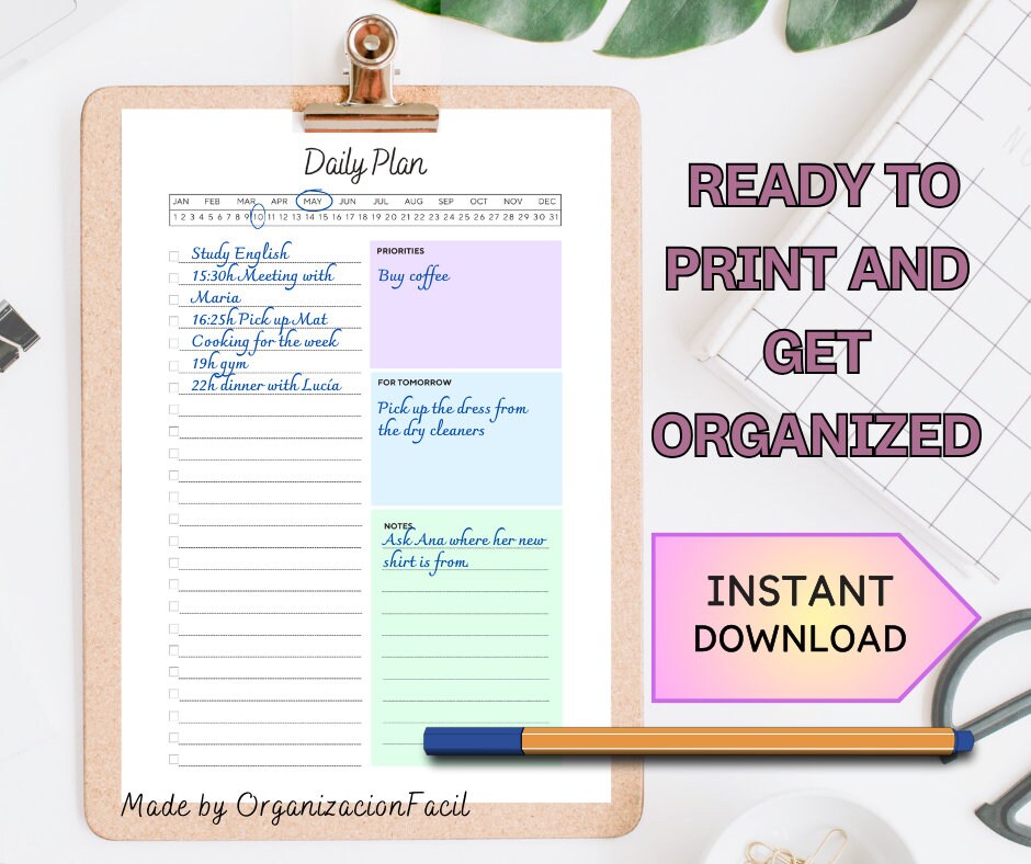 Minimal Daily Planner & to Do List. Productivity Planner. Daily Task ...