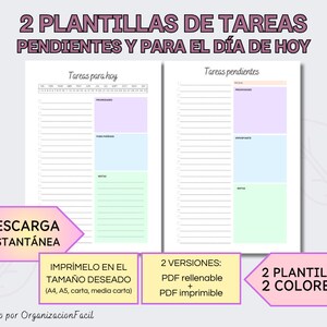 SPANISH Daily Planner & to Do List. Productivity Planner. Daily Task ...