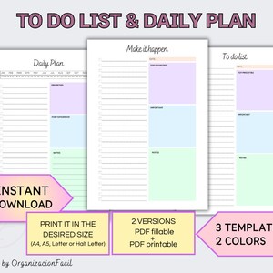 Minimal Daily Planner & to Do List. Productivity Planner. Daily Task ...